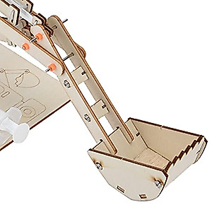 Wooden Building Kits DIY Hydraulic Excavator Model STEM Toys Children Educational Science Experiment Toy Set