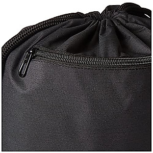 Nike Brasilia Training Gymsack, Drawstring Backpack with Zipper Pocket and Reinforced Bottom, Black/Black/White