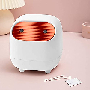 Yuzita Mini Trash Can with Lid Desk Small Plastic Trash Can Countertop Push Trash Can for Bathroom Dresser, Desk, Office or Coffee Table, Green, with 100 Trash Bags (White)