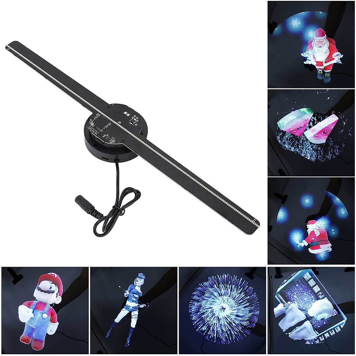 3D Hologram Fan, 42cm High Resolution 3D Advertising Player, 224 HD LED Beads Support WiFi/APP Built in 16GB TF Card, Naked Eye 3D display for Commercial, Shop, Holiday, Party(#1)