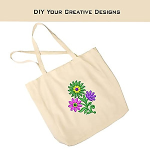 WHITEWRAP Canvas Grocery Shopping Bag with 6 Pockets 14.5” x 13” x 8”