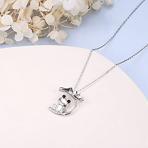 FLYOW Frog Animal Necklaces for Women Sterling Silver Frog with Lotus Leaf Pendant, Best Christmas Jewelry Birthday Gifts