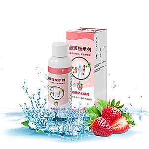 Plaque Disclosing Agent, 60ml Dental Plaque Indicator with Scale Cup, Oral Tartar Test Examination for Kids or Adults Teeth, Plaque Identifying, Care About Your Dental Hygiene