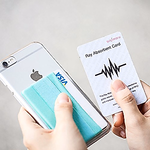 Sinjimoru Cell Phone Grip with Card Wallet, Phone Wallet Stick on Card Holder for Back of Phone, Slim Wallet with Elastic Phone Strap. Sinji Pouch Band Black