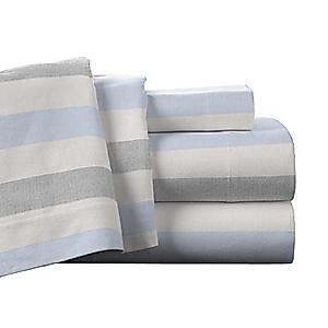 Pointehaven Flannel Deep Pocket Set with Oversized Flat Sheet, King, Savannah