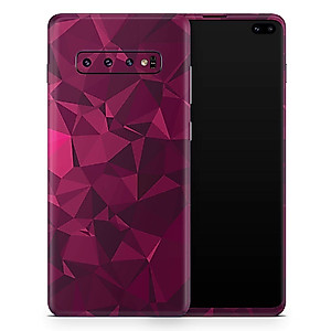 DesignSkinz Pink and Red Geometric Triangles Protective Vinyl Decal Wrap Skin Cover Compatible with The Samsung Galaxy S20 (Screen Trim & Back Glass Skin)