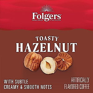 Folgers Toasty Hazelnut Flavored Coffee, 12 Keurig K-Cup Pods