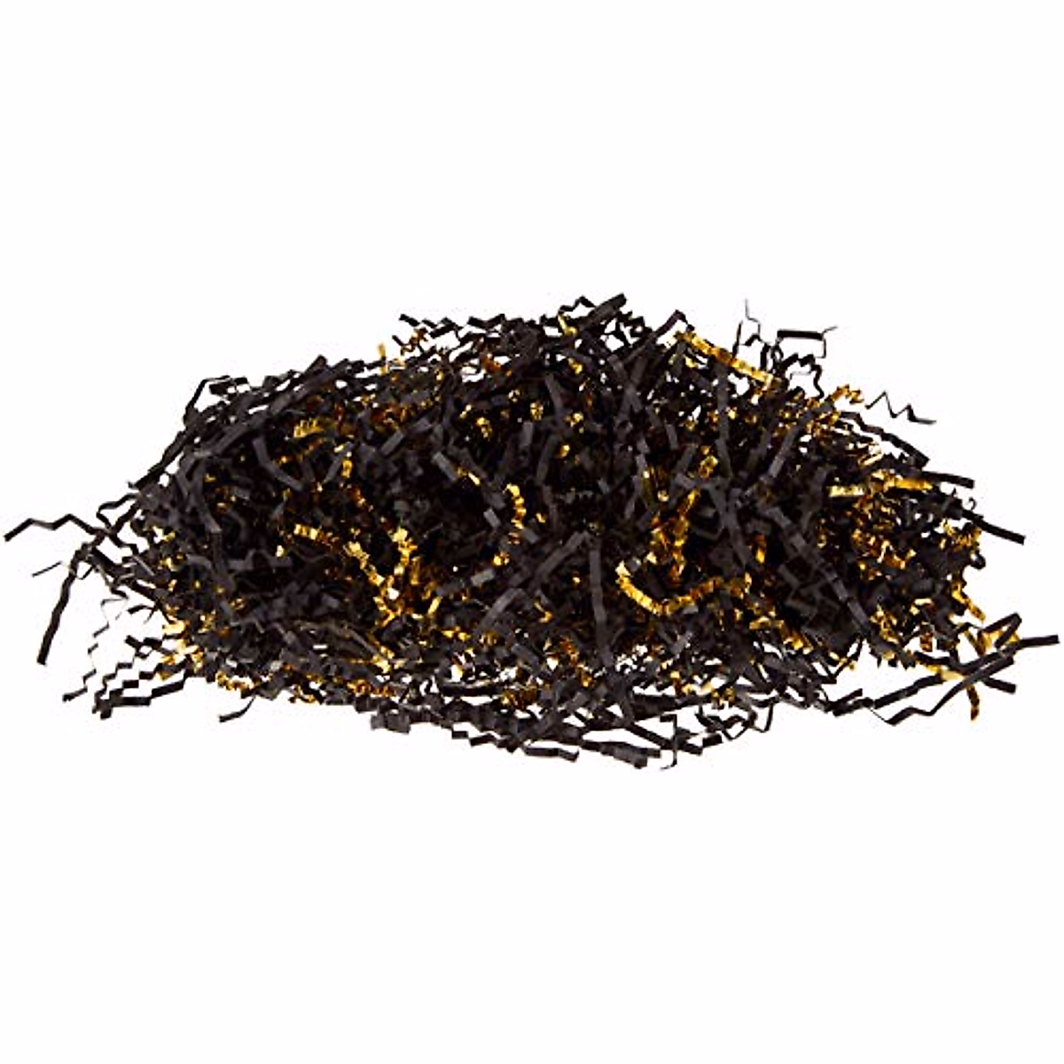 MagicWater Supply Crinkle Cut Paper Shred Filler (1/2 LB) for Gift Wrapping & Basket Filling - Black & Gold