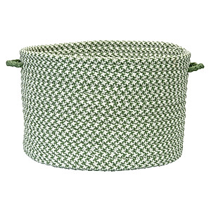 Colonial Mills Outdoor Houndstooth Tweed Utility Basket, 18 by 12-Inch, Leaf Green