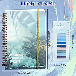 Mesen 2023 Planner - Planner/Calendar 2023, Jan.2023 - Dec.2023, Weekly Planner & Monthly With Tabs, 6.3" x 8.4", Hardcover Back Pocket Twin Wire Binding with Sticky Index Tabs, Daily Organizer