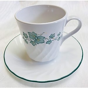 Corning Corelle Callaway Ivy Mugs & Saucers - Set of 4 Ea.