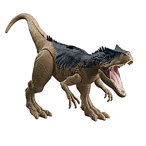 Jurassic World Toys Camp Cretaceous Roar Attack Allosaurus Dinosaur Action Figure with Strike Feature and Sounds, Toy Gift and Collectible