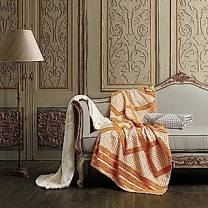 Amélie Home Tufted Woven Throw Blanket, Reversible Textured Geometric Decorative Throw Blanket, Soft Cozy Lightweight Blanket for Couch Bed Outdoor in Spring Summer, 50"x60", Mint Green