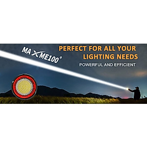 MAXME100® Dual Head Long Throw Flashlight, Flashlight High Lumens, Rechargeable, Super Bright, Powerful, Heavy Duty Long Lasting Flashlight for Outdoor Activity & Emergency Use