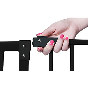 Dreambaby Liberty Walk Thru Baby Safety Gate Set - with 3.5inch Extension Panel, Fits 29.5-36.5inch Openings - Pressure Mounted Security Gates - Model L1992BB - Black