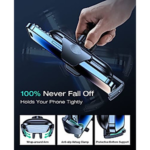 VICSEED Phone Mount for Car Vent [Anti-Slip Silicone Protection][Glow in The Dark] Air Vent Car Phone Holder Mount Ultra-Stable Cell Phone Holder Car Fit for All iPhone & Android