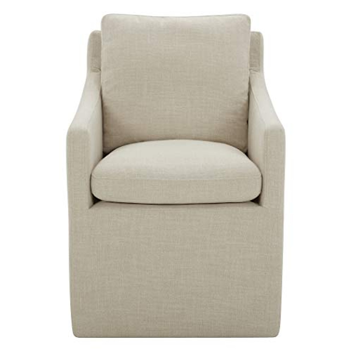 Amazon Brand – Stone & Beam Vivianne Modern Upholstered Dining Chair with Casters, 24.4"W, Linen