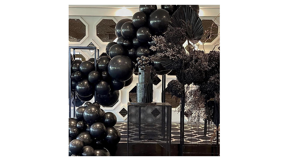 PartyWoo Black Balloons Set | 127 Assorted Sizes for Perfect Balloon Decor
