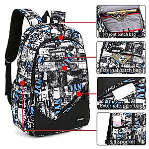 JOTHIN School Backpacks Kids Backpack Boys Bookbags for Boys Backpacks for Middle School Laptop Backpack Canvas Travel Backpack for Men(White)