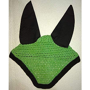 A C Horse Ear Net Crochet Fly Veil Equestrian Fly Bonnet/Veil/mask Standard Size