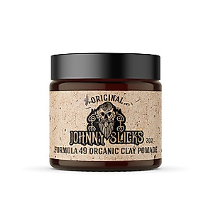 Johnny Slicks Formula 49 Clay All Organic Pomade | Firm Hold & Matte Finish (Promotes Healthy Hair Growth, Helps Hydrate Dry Skin), (2 ounce, Original)