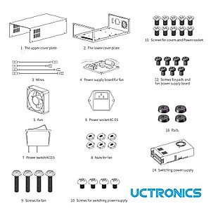 UCTRONICS 400W AC to DC Power Source and Case, Switching Power Supply Constant Voltage Stabilized Regulator and CNC Housing Bundle for Riden RD6006/RD6006W