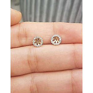 Dazzlingrock Collection Round White Diamond Halo Removable Earring Jackets for Women in 10K Yellow Gold (0.18 ctw, Color I-J, Clarity I2-I3)