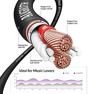 Augioth XLR Cable 100 ft, Microphone Cable, XLR Male to Female Balanced Microphone Cord 3 pin, Mic Cord, XLR Male to Female