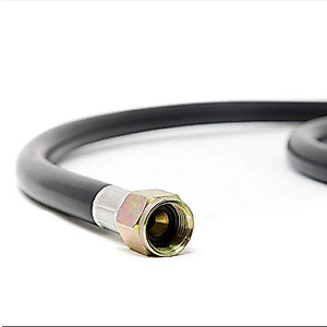 GasOne 2120 4 ft Propane Regulator and Hose 0-30PSI with PSI Gauge, Old Black QCC