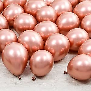BParty 156PCS Pink Rose Gold Balloon Garland Arch Kit Pink Rose Gold Confetti Chrome Gold Balloons 4D Rose Gold Balloon for Girl Birthday Bridal Shower Baby Shower Decorations (Rose Gold Pink)