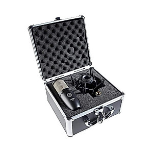 AKG P220 High-Performance Large Diaphragm True Condenser Microphone Bundle with Desktop Boom Scissor Arm Mic Stand and Pop Filter (3 Items)