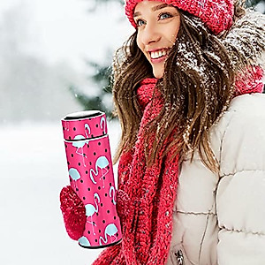 CaTaKu Black Dots Flamingo Water Bottle Insulated 16 oz Stainless Steel Flask Thermos Bottle for Coffee Water Drink Reusable Wide Mouth Vacuum Travel Mug