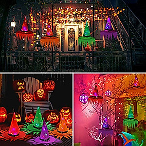 AERZETIX Halloween Witch Decorations Witch Hat String Lights, Halloween Witch Hat Decor 33ft 8 Lighting Modes Christmas Halloween Decorations Outdoor Indoor, Garden, Patio, Yard