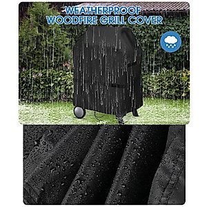 Rilime Grill Cover for Ninja Woodfire Outdoor Grills and Stand,Water-Resistant Outdoor Wood fire Cover for Ninja OG701 Grill Smoker (Cover Only)