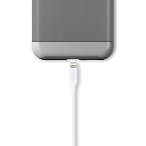 Amazon Basics USB-A to Lightning ABS Charger Cable, MFi Certified Charger for Apple iPhone 14 13 12 11 X Xs Pro, Pro Max, Plus, iPad, 3 Foot, White, (Pack of 2)