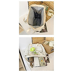 KOWVOWZ Large Kawaii Aesthetic Back to School Bookbags for Girls College Travel Daypack Cute Backpack (White)