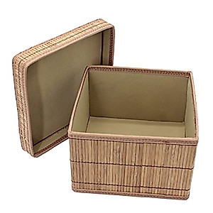 Seta Direct, Brown Natural Bamboo Organization Square Storage Box with Lid [Nesting Set of 3]