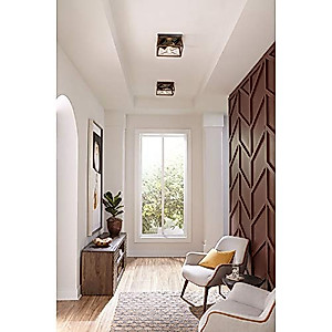 Briarwood Collection Antique Bronze Two-Light Farmhouse Flush Mount Ceiling Light