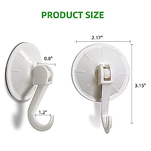 Suction Cup Hooks, SUNDOKI Suction Shower Hooks Heavy Duty Hangers for Window Glass Door Kitchen Bathroom Shower Wall - 4 Pack (Small)