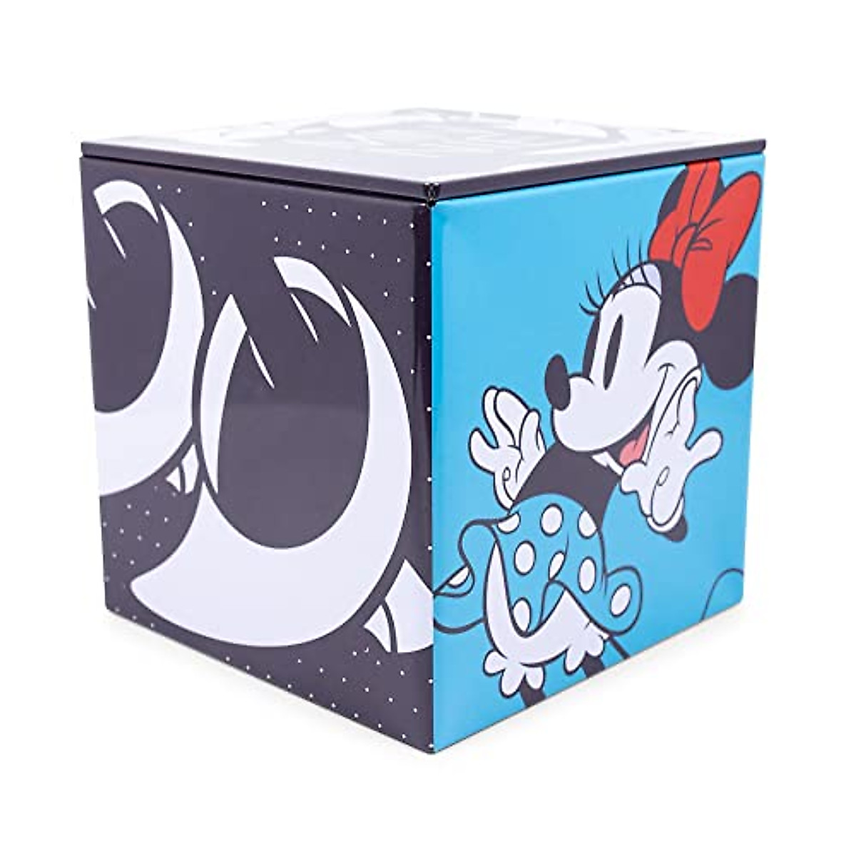 Disney All Eyes on Minnie Mouse 4-Inch Tin Storage Box Cube Organizer with Lid | Basket Container, Cubby Cube Closet Organizer, Home Decor Playroom Accessories | Cute Gifts And Collectibles