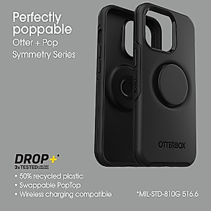 OtterBox iPhone 13 Pro Otter + Pop Symmetry Series Clear Case - Stardust (Clear/Glitter), Integrated PopSockets PopGrip, Slim, Pocket-Friendly, Raised Edges Protect Camera & Screen