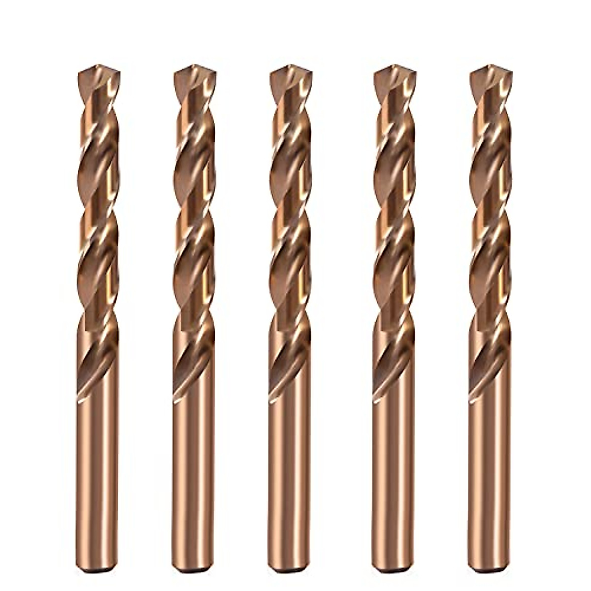 HSS Cobalt Drill Bit Set 1/2 Inch 5Pcs M35 Co Twist Jobber Length Steel Metal Drill Bits