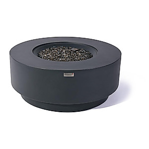 Nimes Concrete Fire Pit 40.9" x 40.9" Outdoor Patio Firepit Includes Fire Glass Modern Fire Pits & Outdoor Fireplaces for Garden, Deck, Indoor & Outdoor Heating