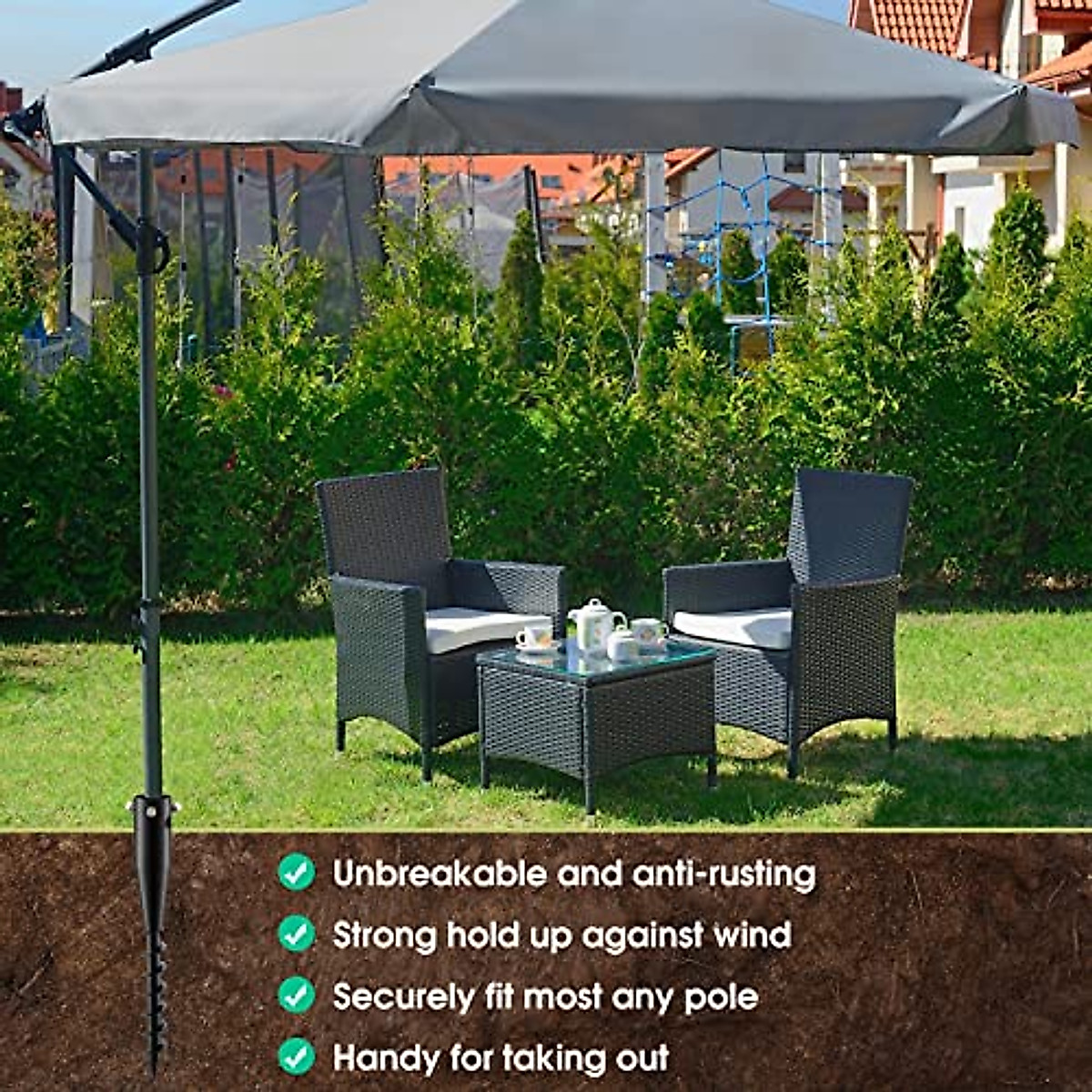 Lilyvane No Dig Portable Umbrella Holder,Heavy Duty Metal Umbrella Anchor Holder for Tree,Flag,String Lights Pole,Fishing Rod,Outdoor Park Patio Umbrella Stake for Ground,Sand