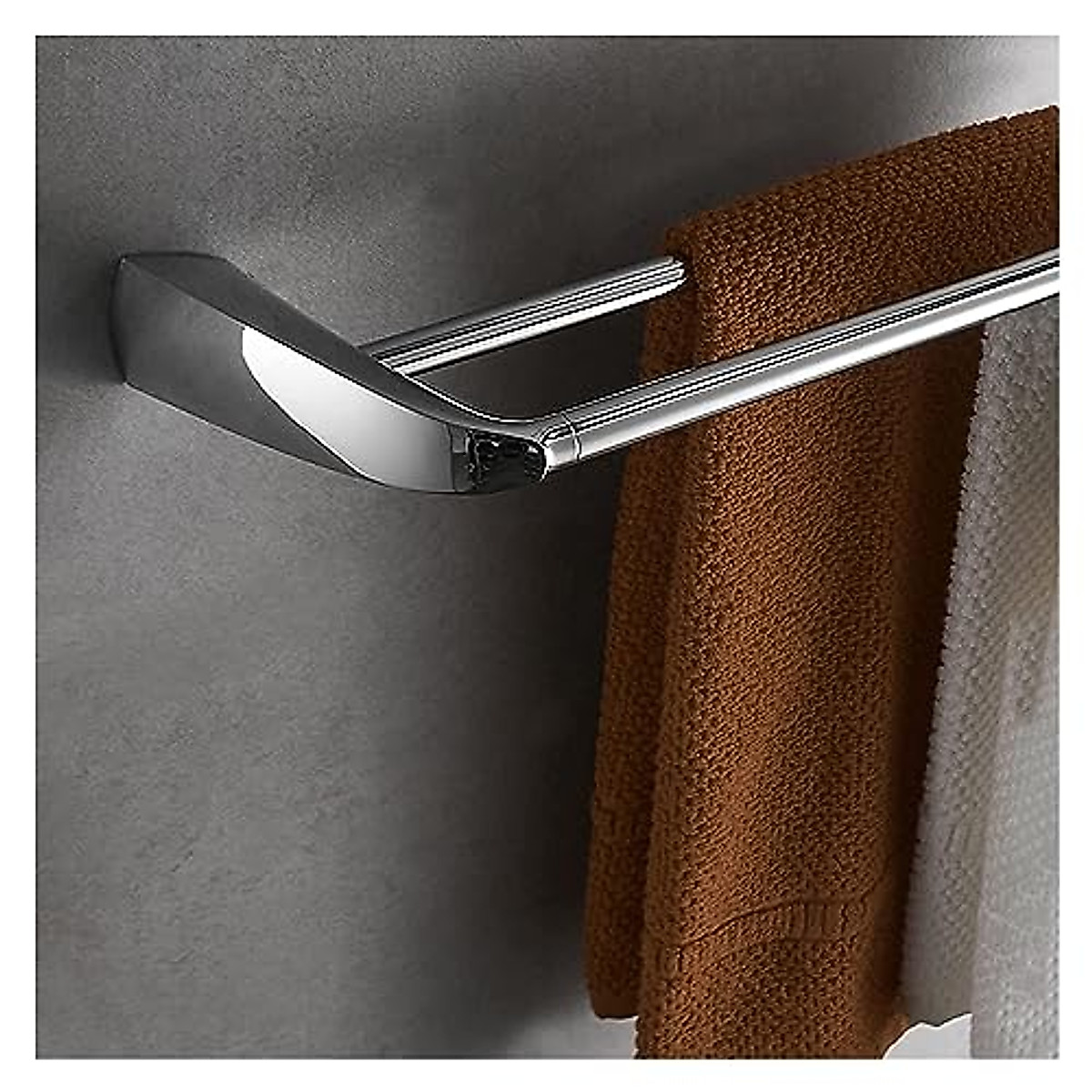 Towel BAR Rack Towel Rack Wall Mounted Double Towel Storage Rack Towel Bar,Zinc Alloy Towel Rod,Polished Finish Towel Shelf Holder for Bathroom and Kitchen/60Cm