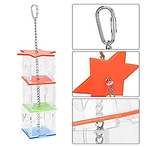 Jeanoko Multilayer Stability Bird Parrot Forage Box Durability Hanging Treat Foraging Toy Transparent Acrylic Food Holder