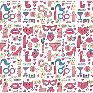 Stesha Party Adult Themed Gift Wrapping Paper - Folded Flat 30 x 20 Inch (3 Sheets)