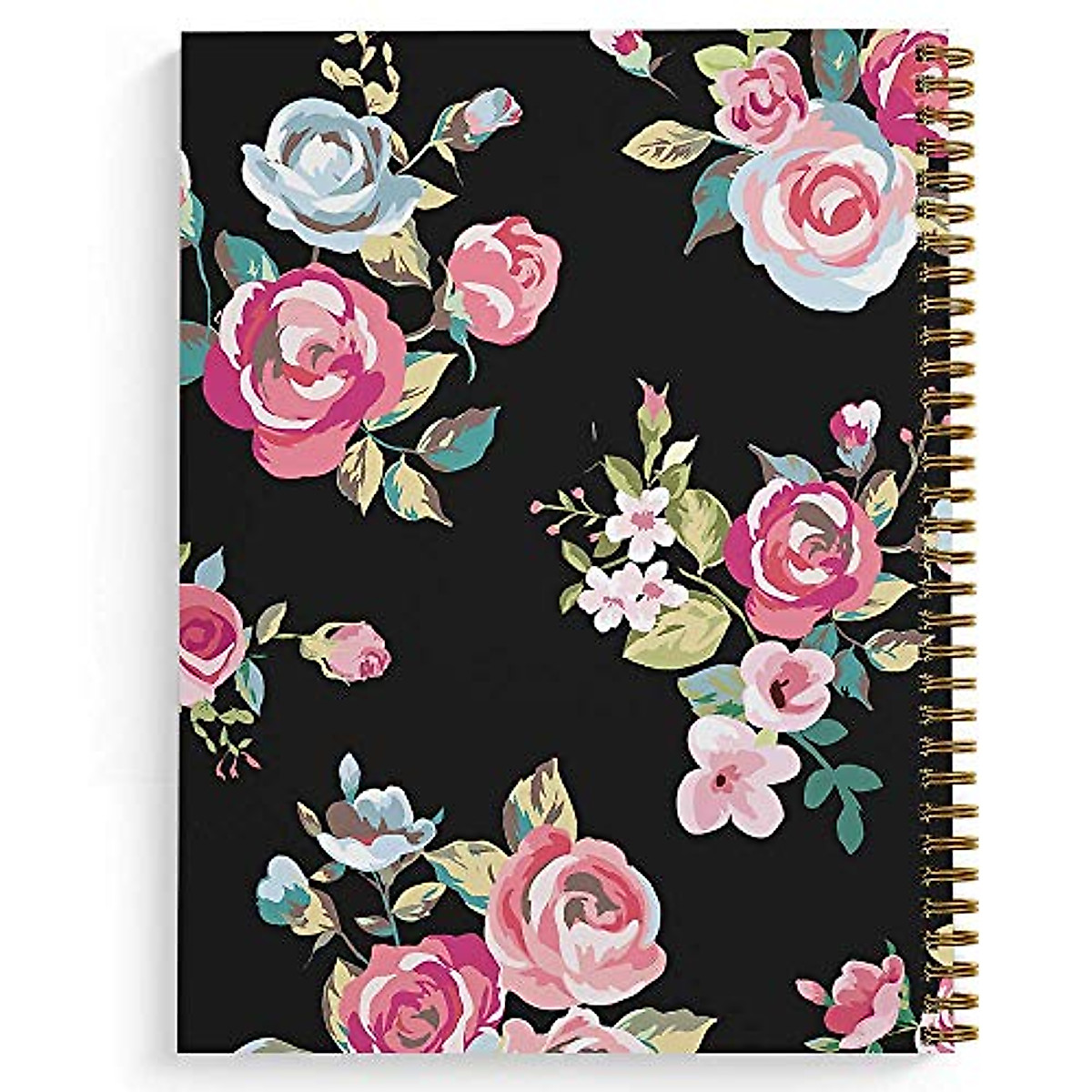 Bold Blooms Personalized Notebook/Journal, Laminated Soft Cover, 120 pages of your selected paper, lay flat wire-o spiral. Size: 8.5” x 11”. Made in the USA