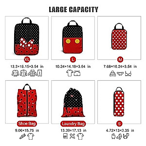 6 Set Compression Packing Cubes Compressed Storage Bags for Carry on Suitcases Packaging Luggage Bags Organizers for Travel