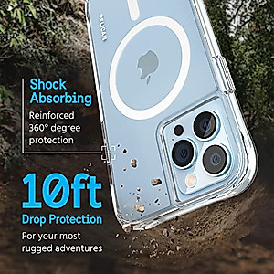 Pelican iPhone 13 Pro Case with Screen Protector [Compatible With MagSafe] [10FT MIL-Grade Drop Protection] Shockproof Phone Cover for iPhone 13 Pro with 9H Tempered Glass, Anti-Yellowing - Clear
